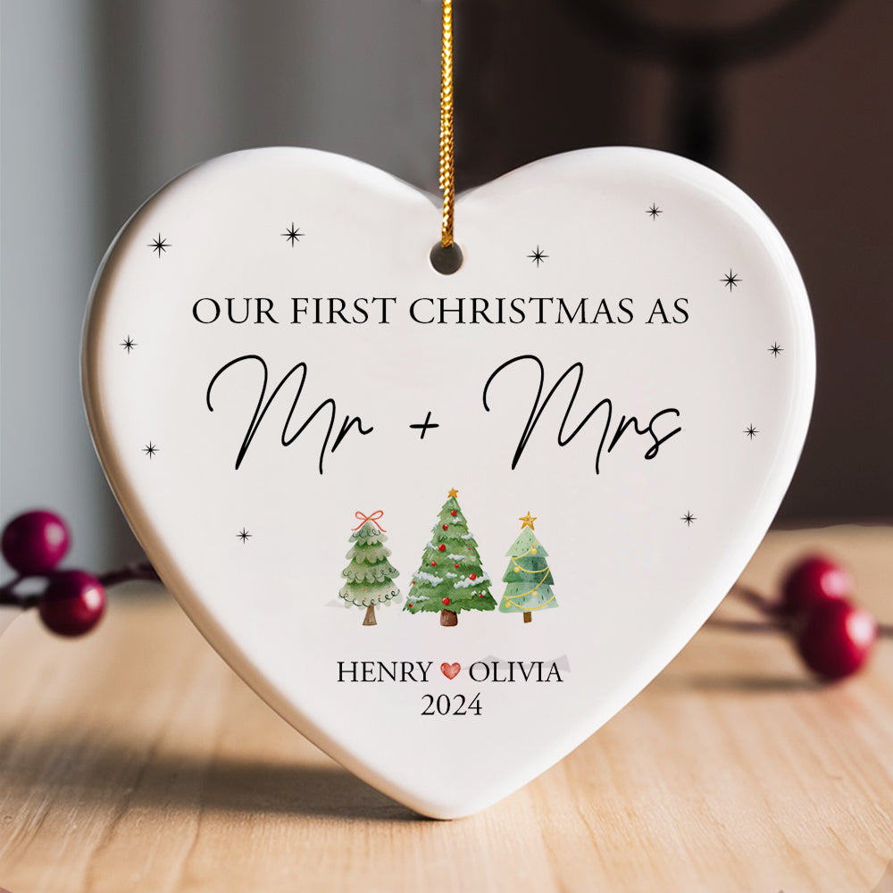Ornament First Christmas As Mr And Mrs | Personalized Wedding Ornaments ...