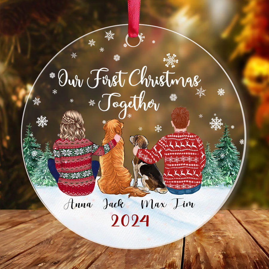 First Christmas Together Ornament | Custom Couple Acrylic Ornament With ...