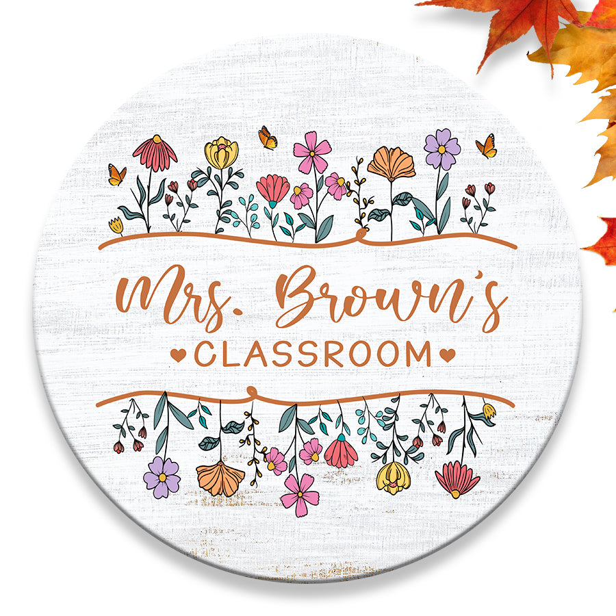 Classroom Door Sign | Teacher Door Hanger | Custom Teacher Name Front ...