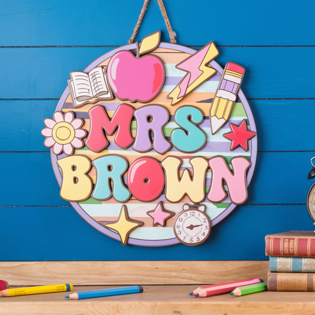 Classroom Door Hanger | Back To School Teacher Gifts | Teacher Name ...