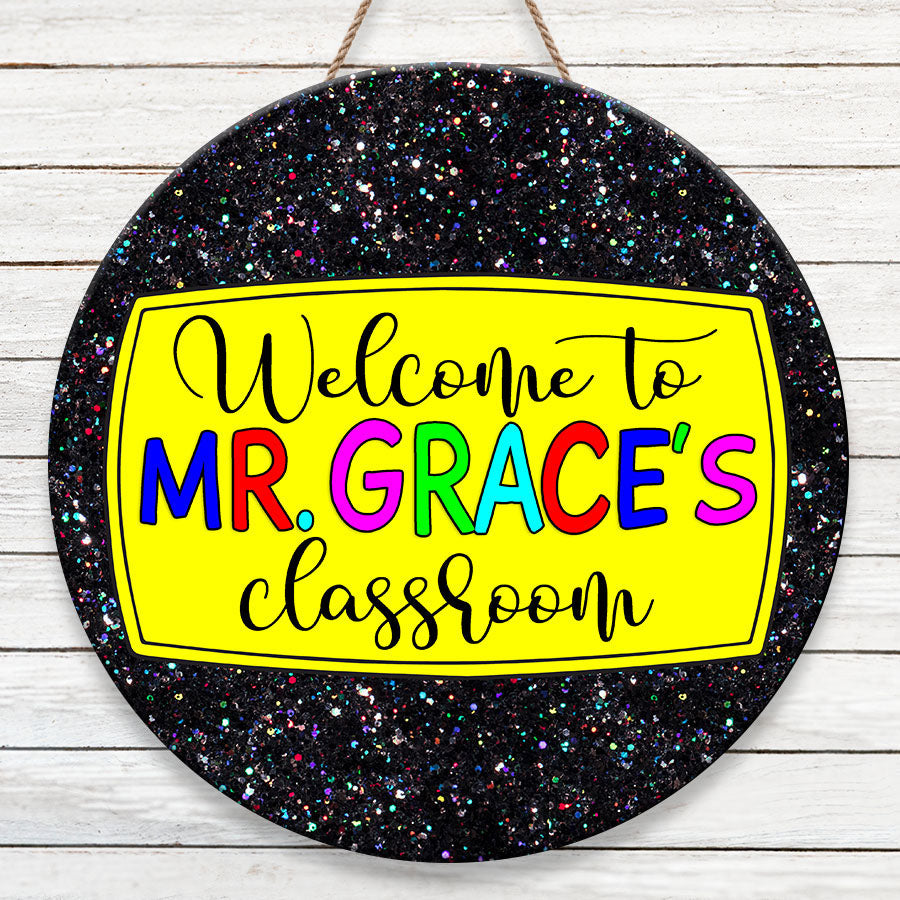 Classroom Door Teacher Name Signs | Custom Door Hanger Teacher ...