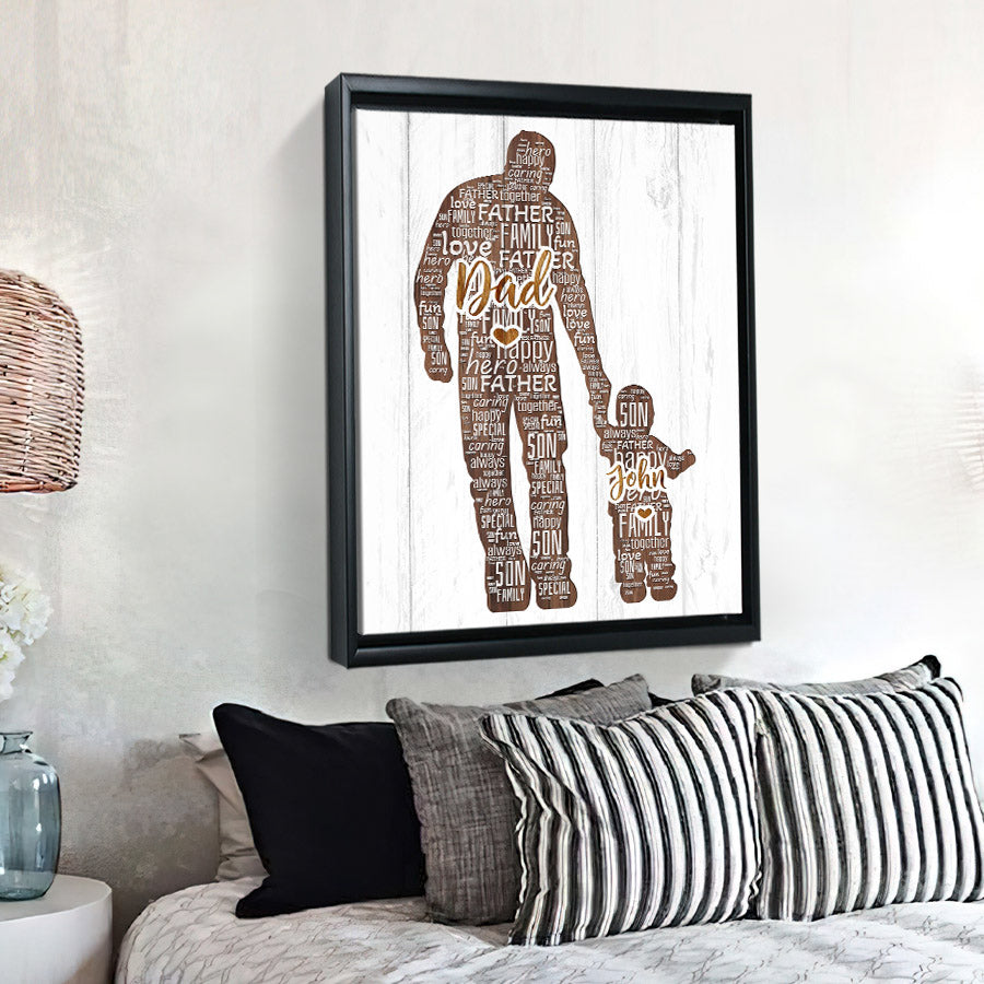 Personalized Canvas For Dad | Custom Word Wall Art | Customizable ...
