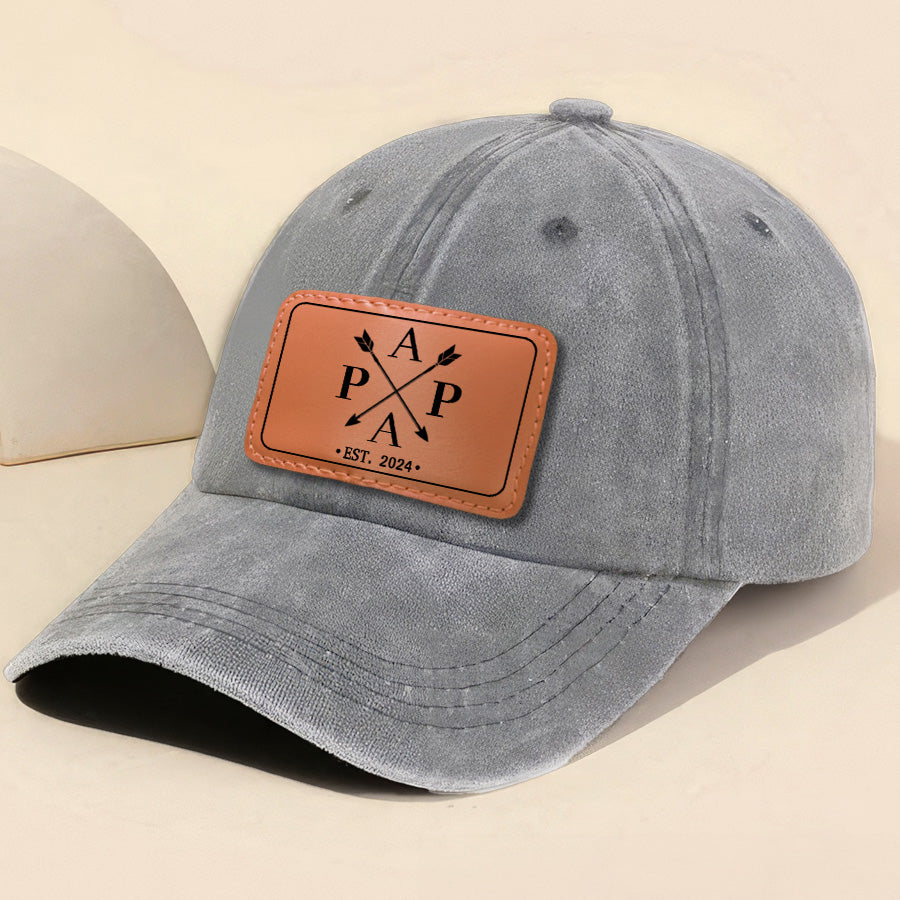 First Fathers Day Gift | Leather Patch Dad Hat | 1St Time Fathers Day Gift | Patch Dad Hat For ...