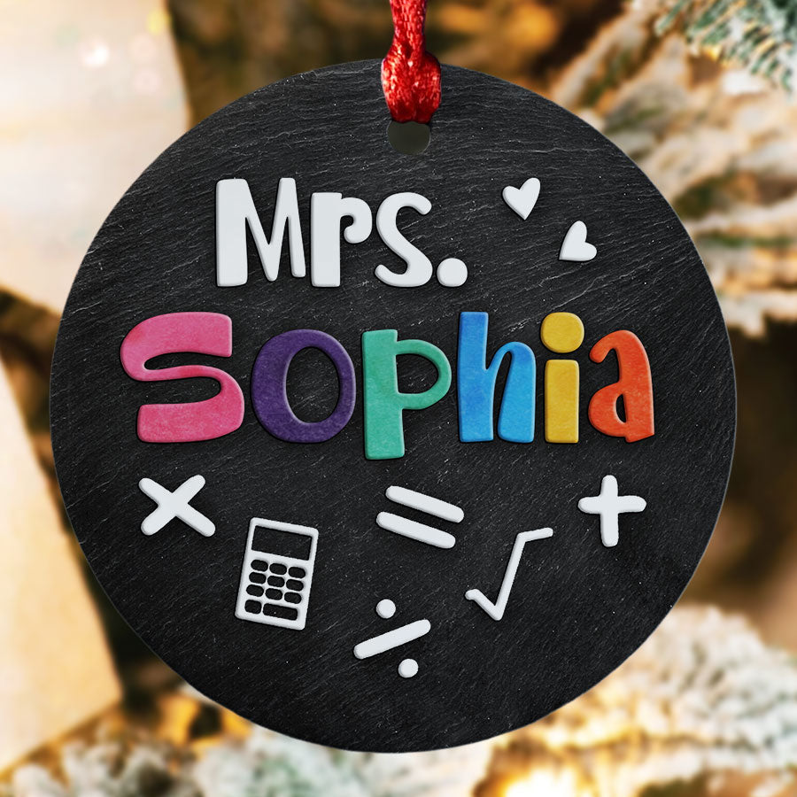 Math Teacher Ornament | Personalized Teacher Ornament | Best Teacher ...