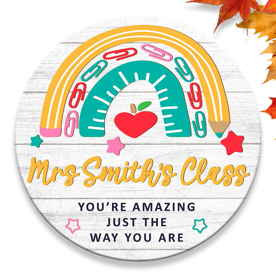 Personalized Classroom Door Signs | Teacher Door Hangers | Rainbow Door ...