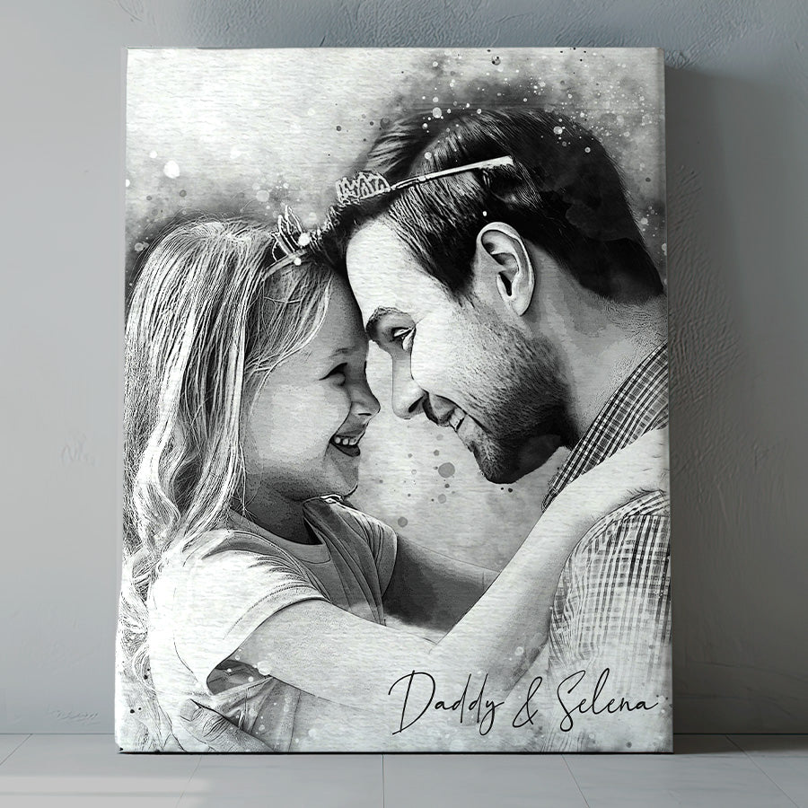 Custom Portrait Watercolor From Photo | 1St Time Fathers Day Gift ...