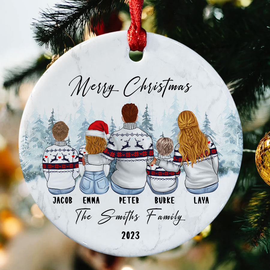 Personalized Family Ornaments | Personalized Family Of 5 Christmas ...