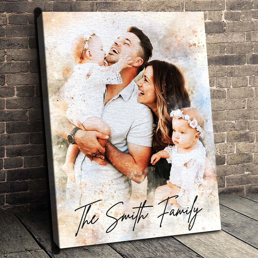 Personalized First Fathers Day Gifts | Custom Watercolor Family ...