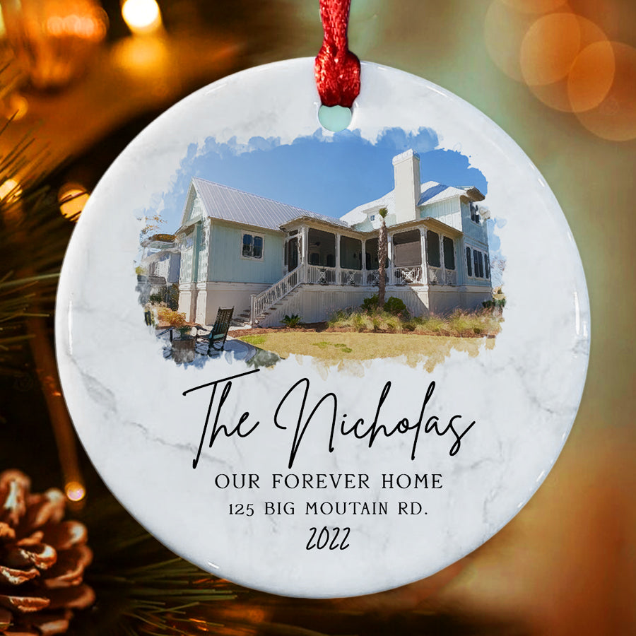 Personalized New Home Ornament | New Home Christmas Ornaments Personalized | Custom Ceramic ...