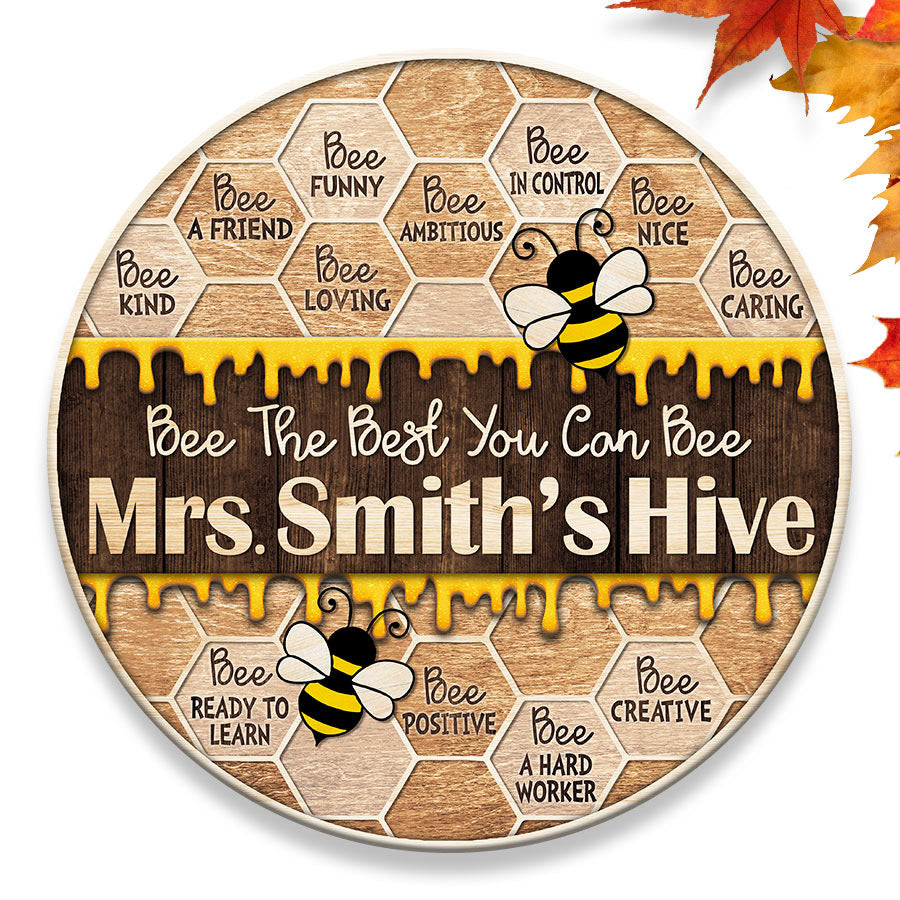 Teacher Door Signs | Teacher Door Hanger | Bee Themed Classroom ...