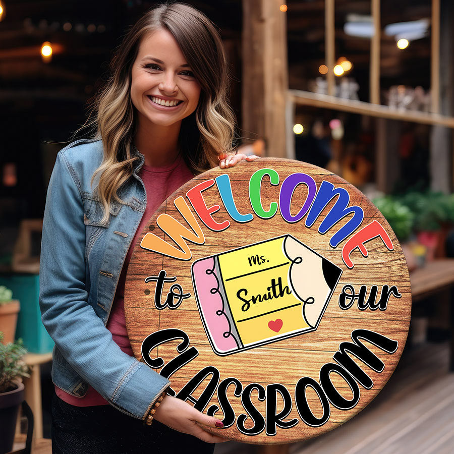 Teacher Welcome Door Sign | Gift For New Teacher | Teacher Sign For ...