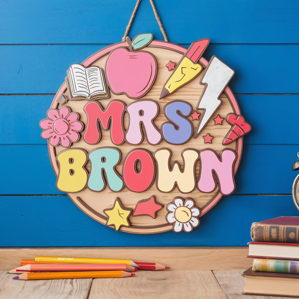 Classroom Door Hanger | Back To School Teacher Gifts | Teacher Name ...