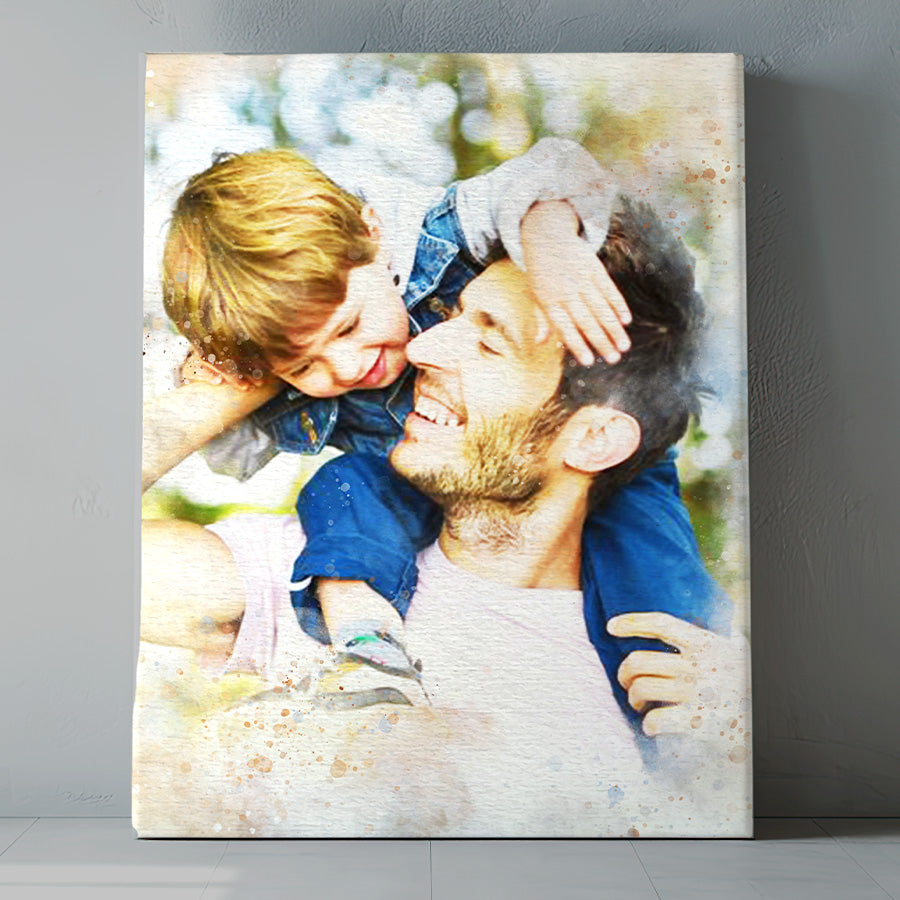 Watercolour Portrait From Photo | 1St Time Fathers Day Gift ...