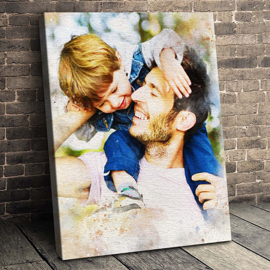 Watercolour Portrait From Photo | 1St Time Fathers Day Gift ...