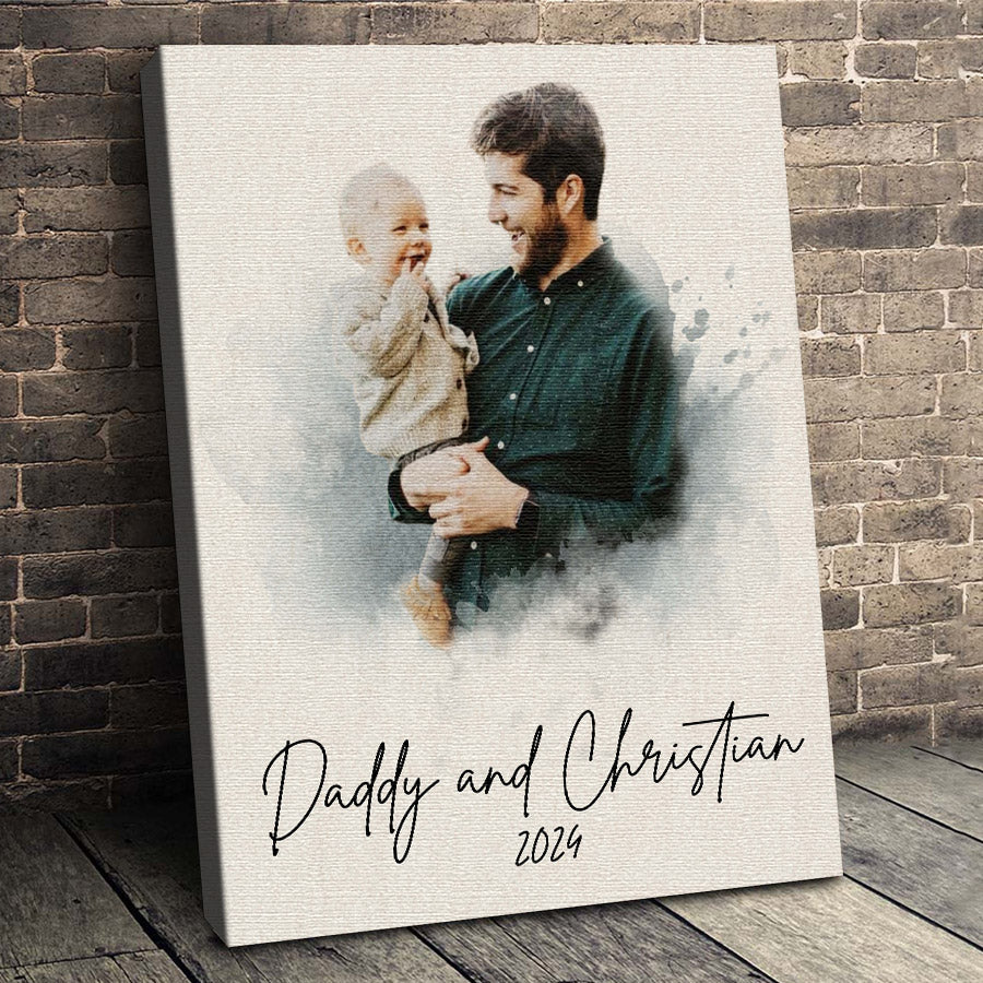 Watercolour Portrait From Photo Gift For Dad | 1St Fathers Day Gift ...