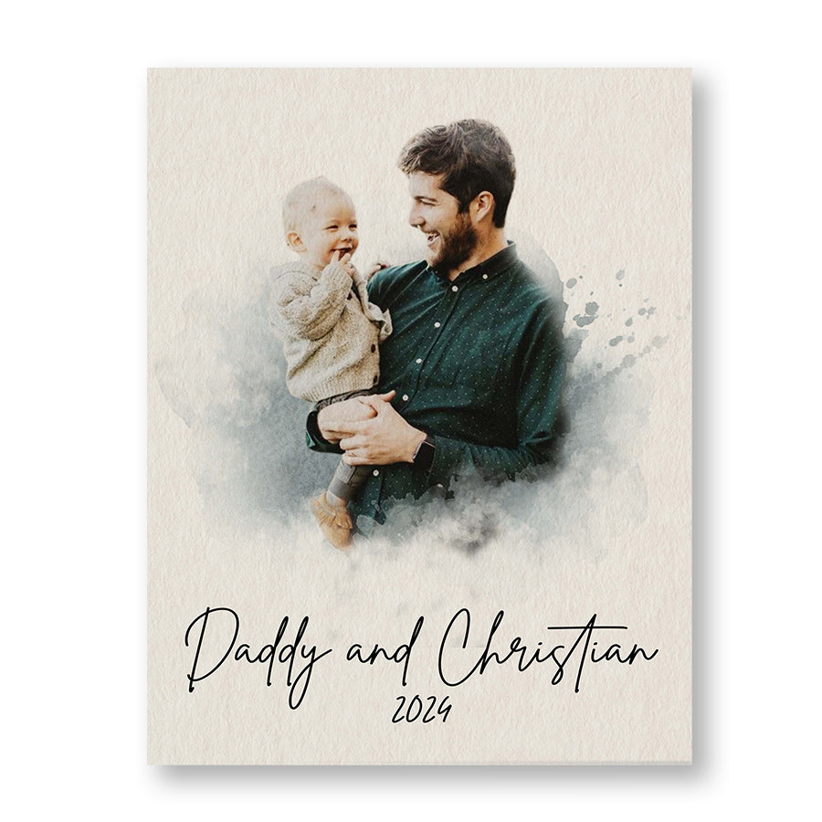 Watercolour Portrait From Photo Gift For Dad | 1St Fathers Day Gift ...