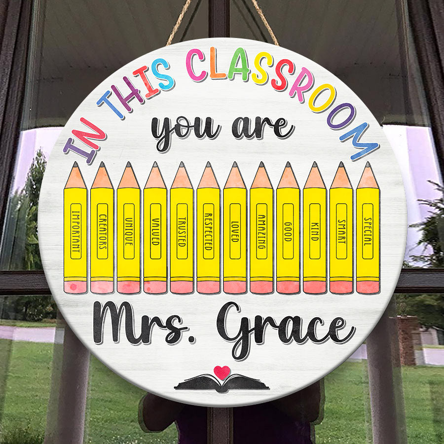 Welcome Sign For Classroom Door | Teacher Gifts Personalized | Teacher ...