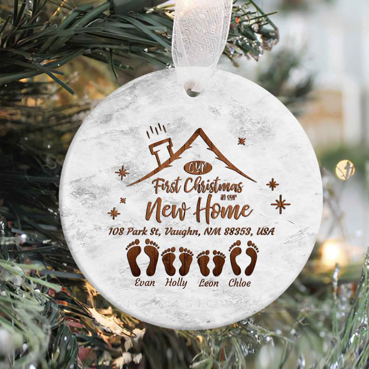 Our First Christmas In Our New Home, Personalized Footprint Christmas Ornaments 2022, Custom ...