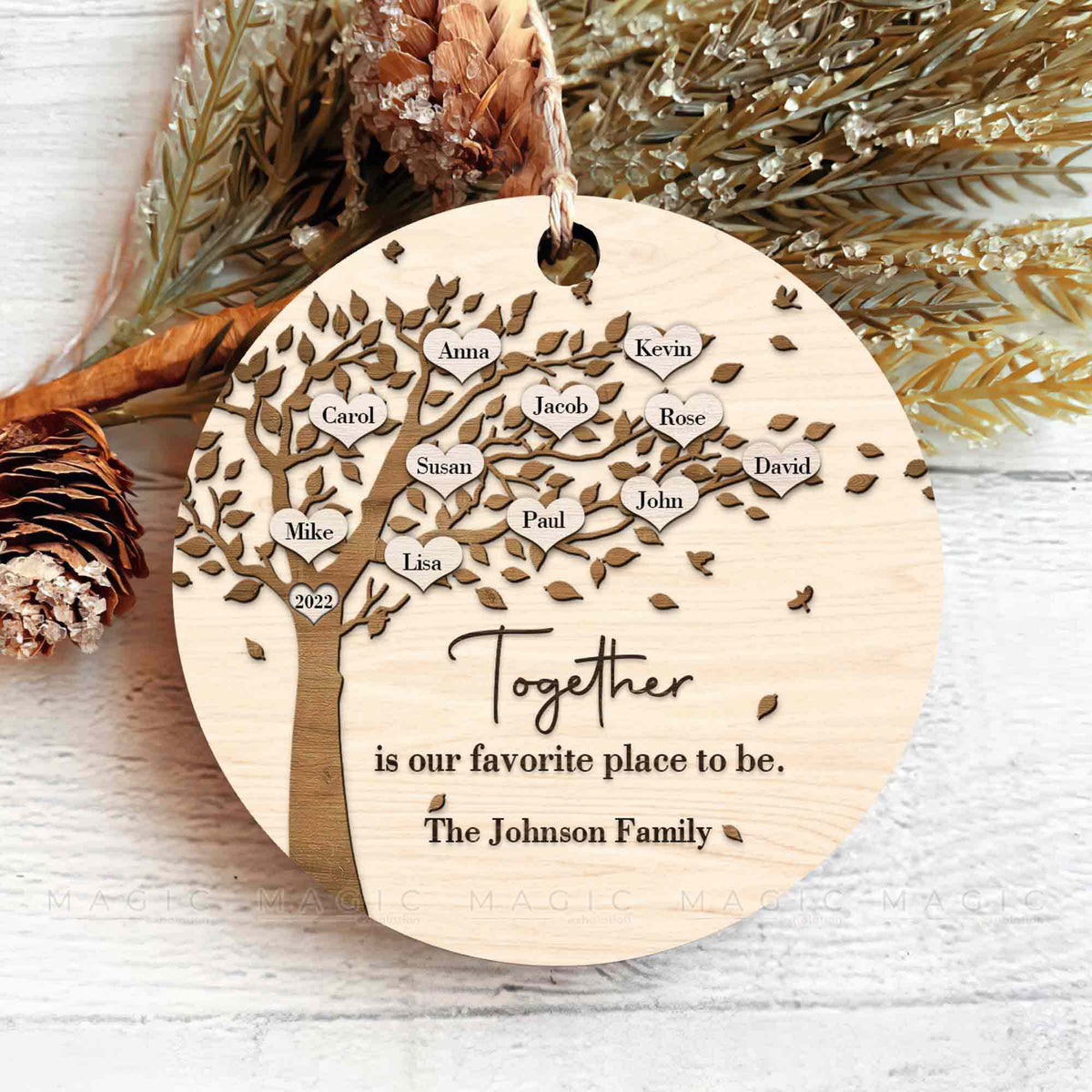 Family Tree Christmas Ornament, Personalized Family Name Ornaments ...