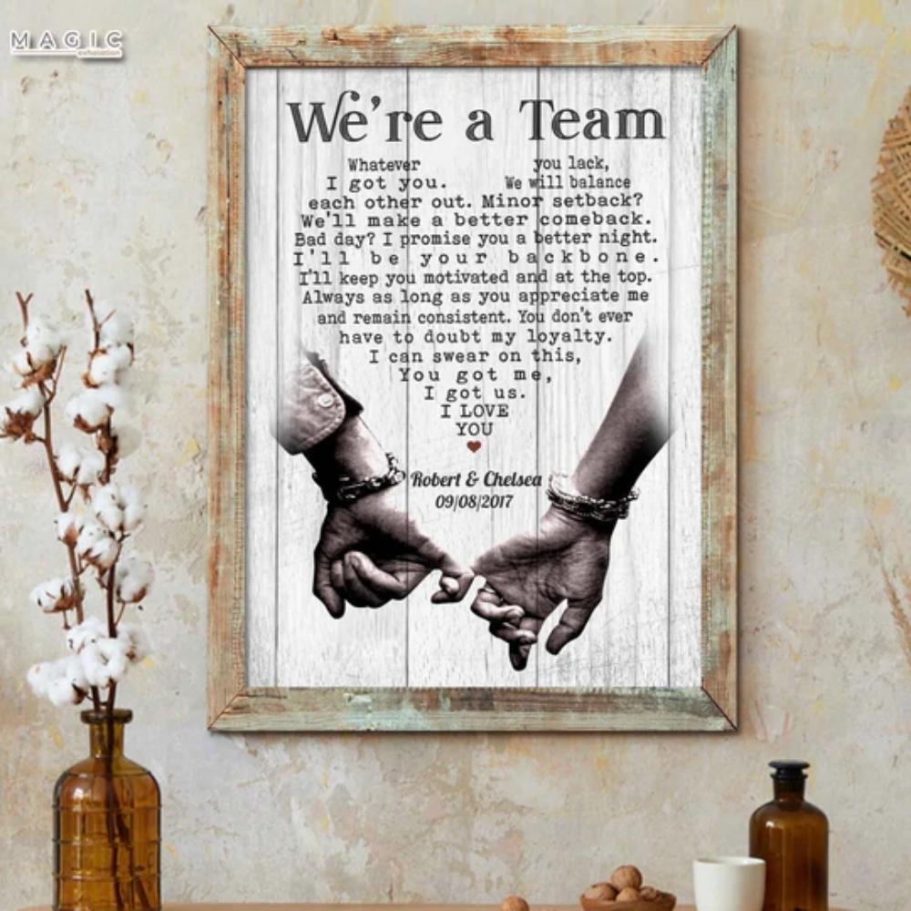 We're A Team Love Quote Meaning & Best Canvas For Couple - Magic Exhalation