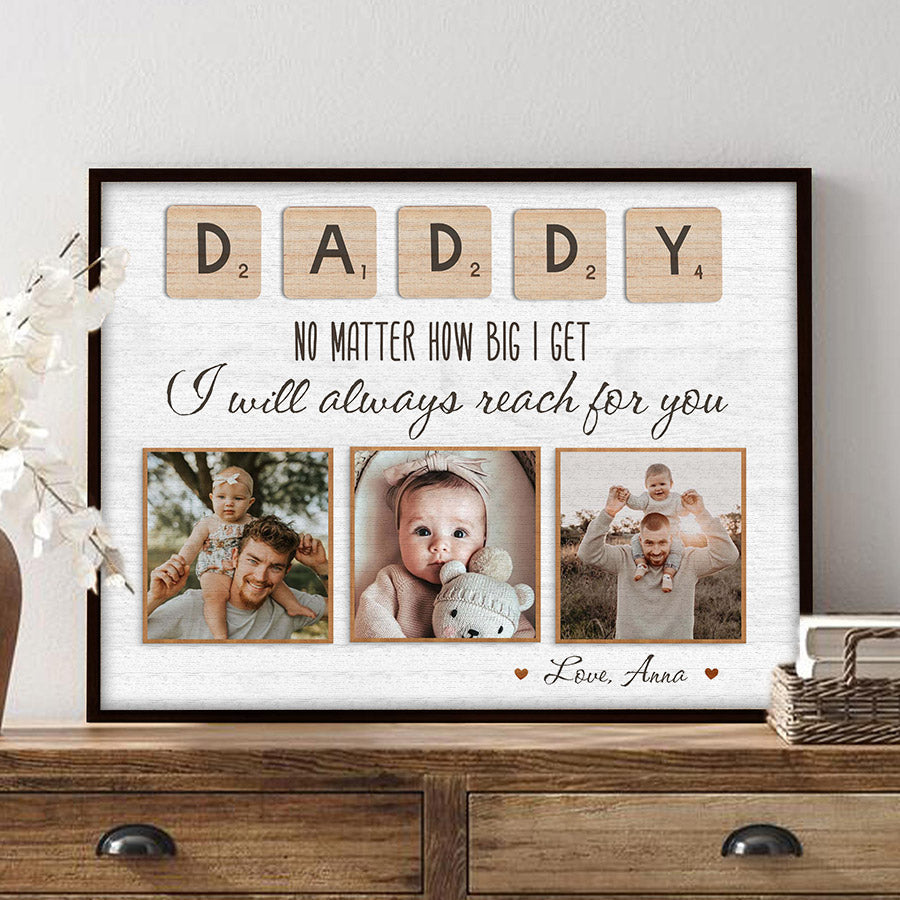 1St Fathers Day Gift | Custom Photo Collage Daddy Canvas | Custom Photo ...
