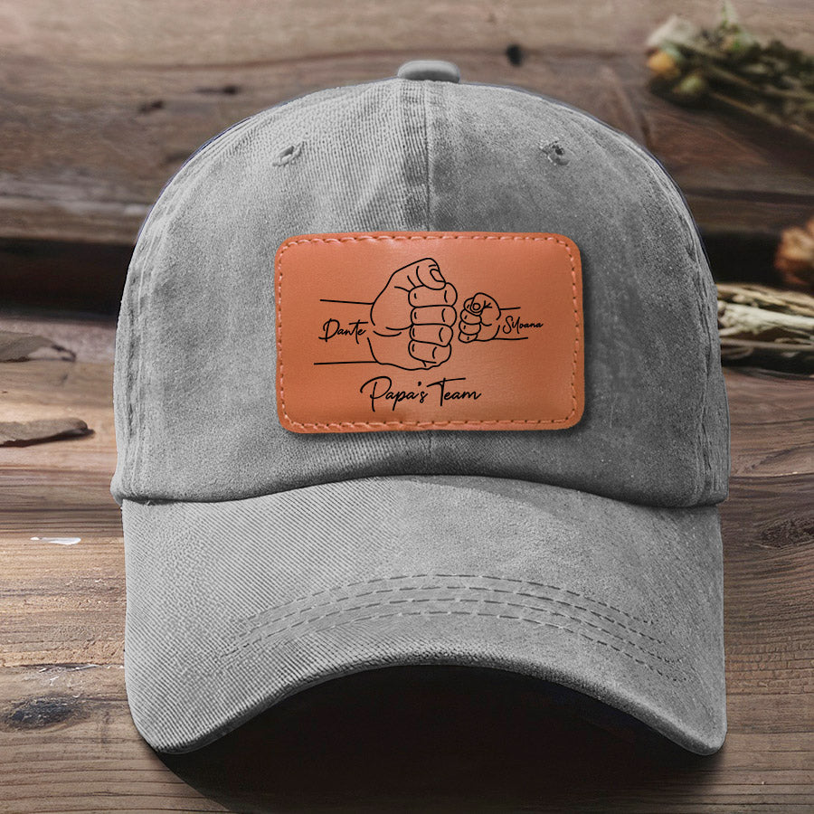 1St Fathers Day Gift | First Fathers Day Gift | Leather Patch Dad Hat ...