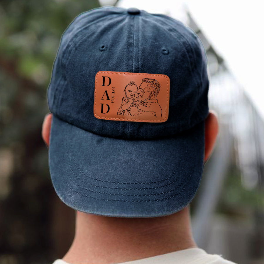 1St Fathers Day Gift | First Fathers Day Gift | Dad Leather Patch Hat ...