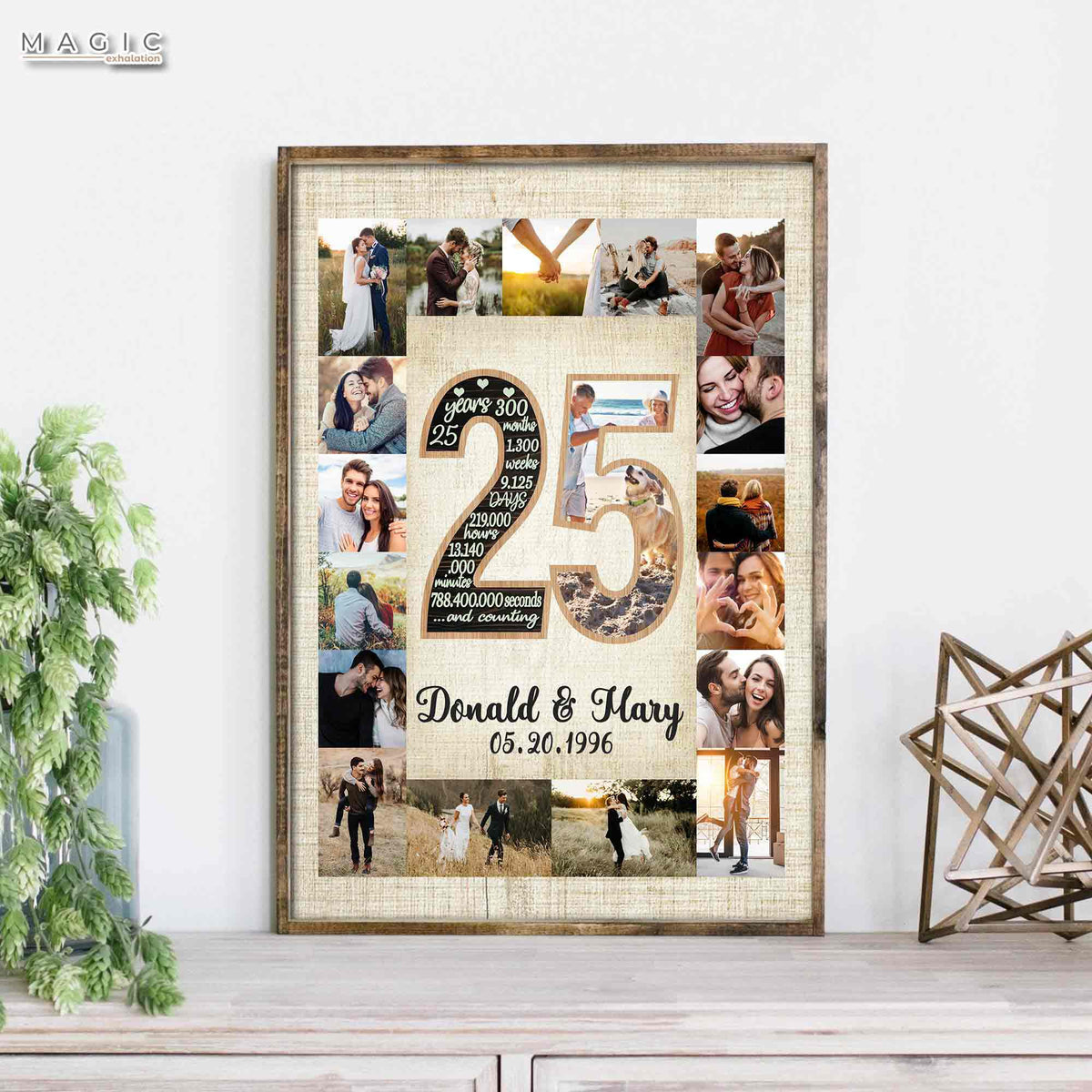25Th Anniversary Gifts For Husband | Personalized Photo Collage Canvas ...