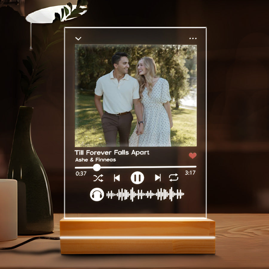 Custom Photo Song Plaque Anniversary Gift | Couples Song Plaque ...
