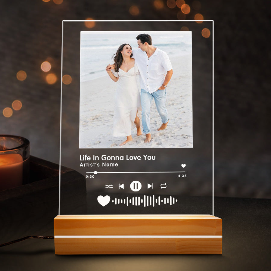 Custom Song Plaque Anniversary Gift | Custom Photo Song Plaque ...