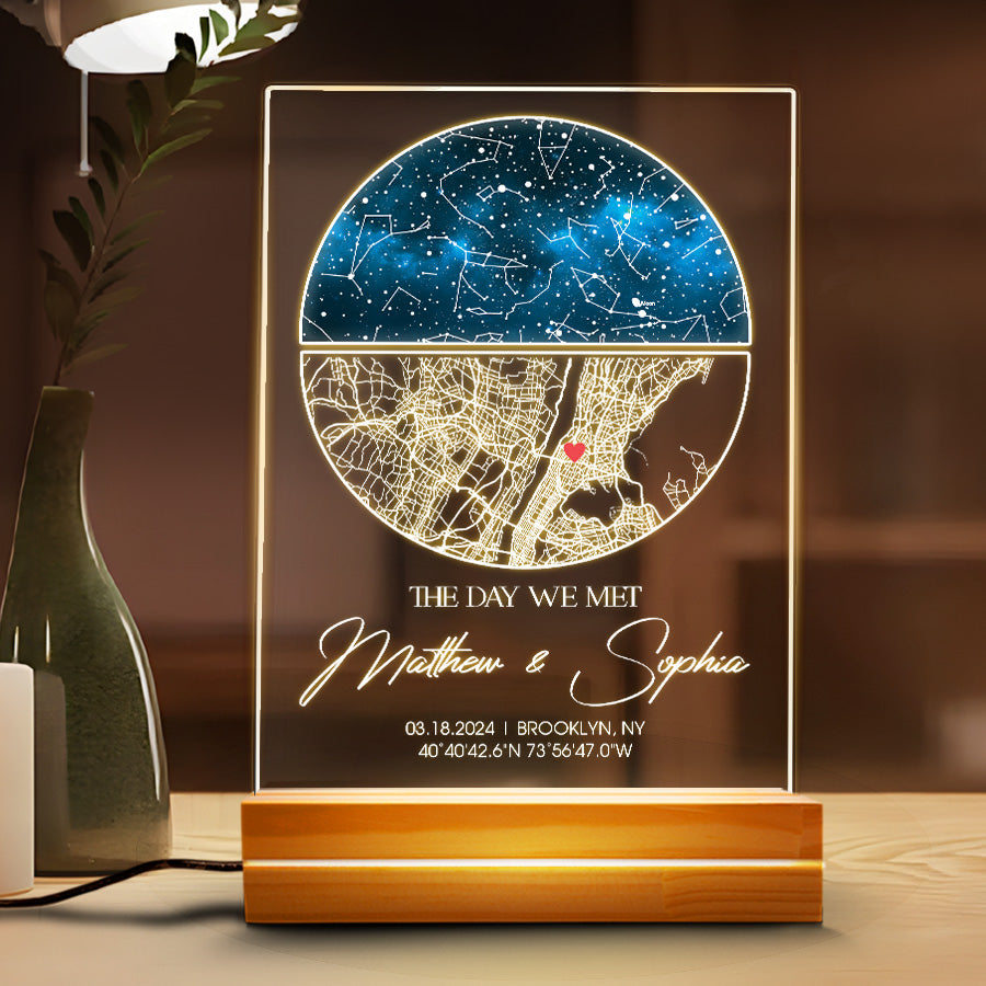 Custom Stars The Night We Met Plaque Gift | | Personalised Our First ...