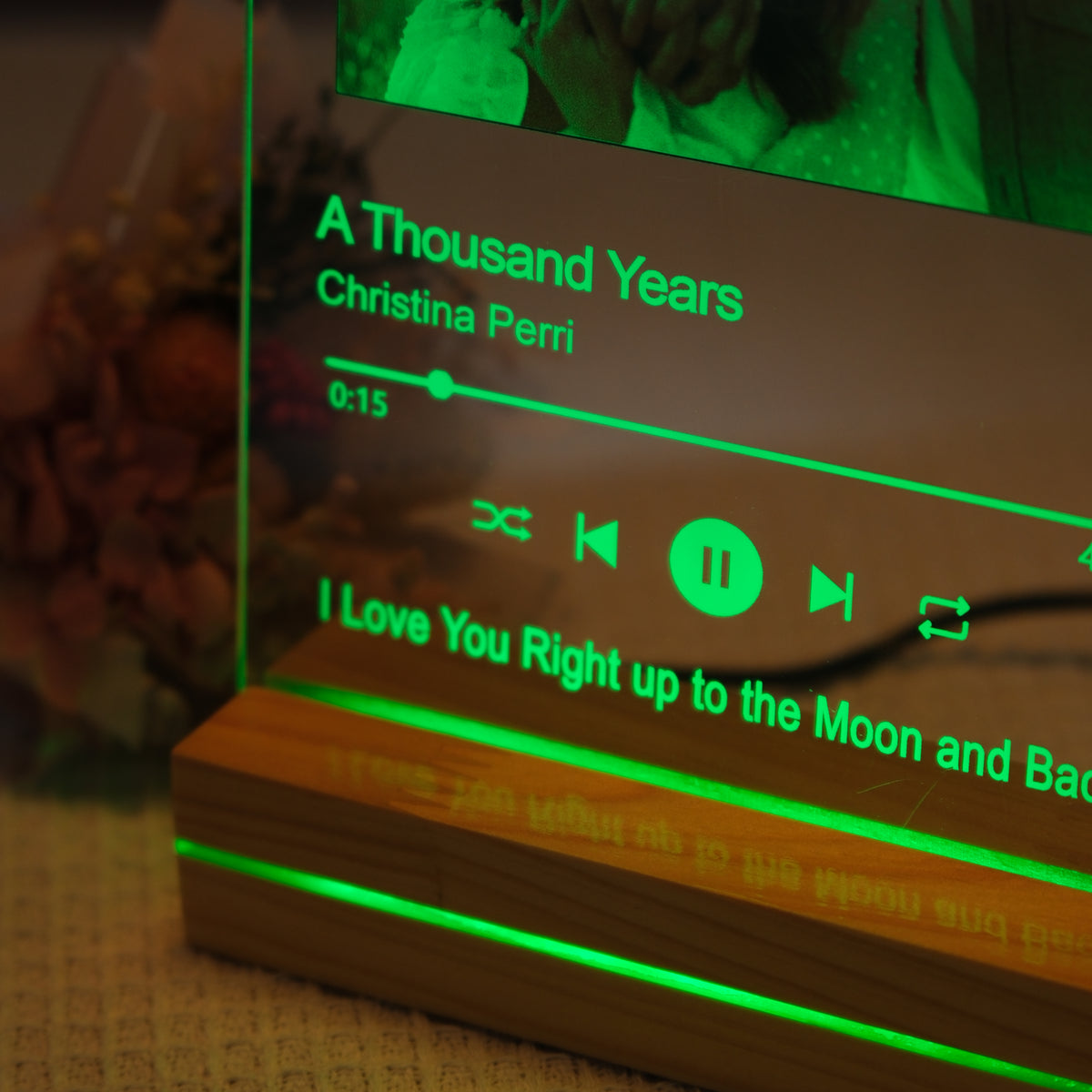 Personalized Song Photo Acrylic Plaque LED Night Light | Anniversary ...