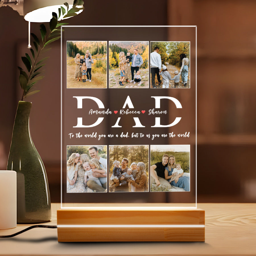 Dad Night Light | Acrylic Plaque Custom | Fathers Day Gift For Dad ...
