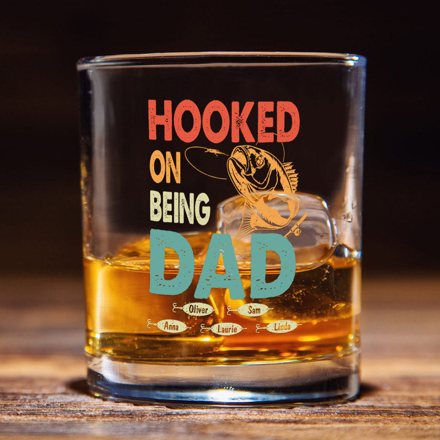 Hook On Being A Dad Gift | Custom Fathers Day Drinking Glass | Fathers ...