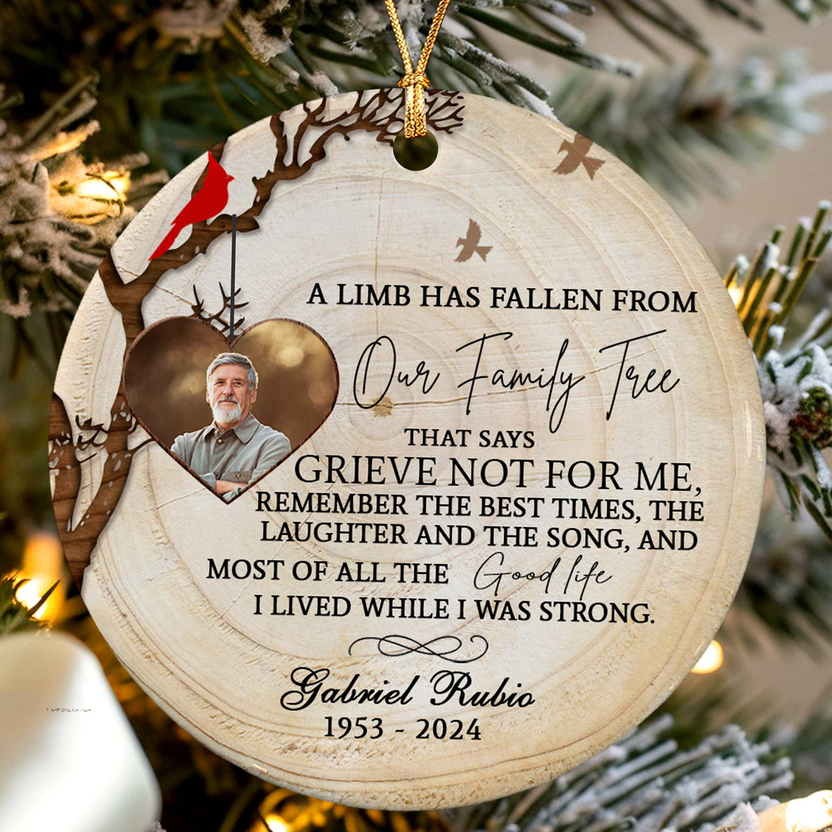 Memorial Ornament | A Limb Has Fallen Ornament Gift | Dad Loss Ornament ...