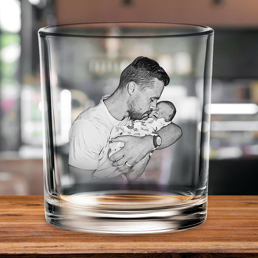 New Dad Gift | Dad Drinking Glass | Custom Photo Wine Glass - Magic ...