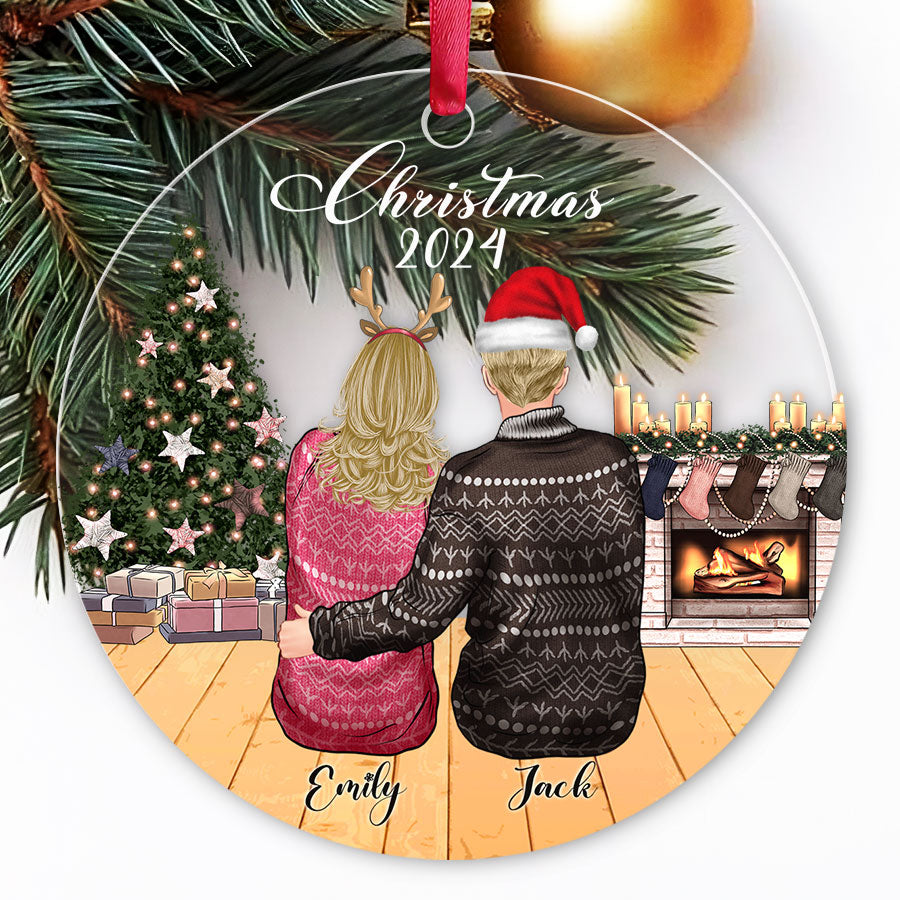 Couples First Christmas Ornament | Custom Christmas Couple Acrylic ...