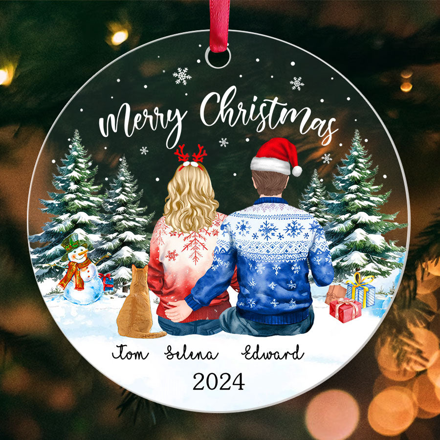 Couples First Christmas Ornament | Personalized Couple Acrylic Ornament ...