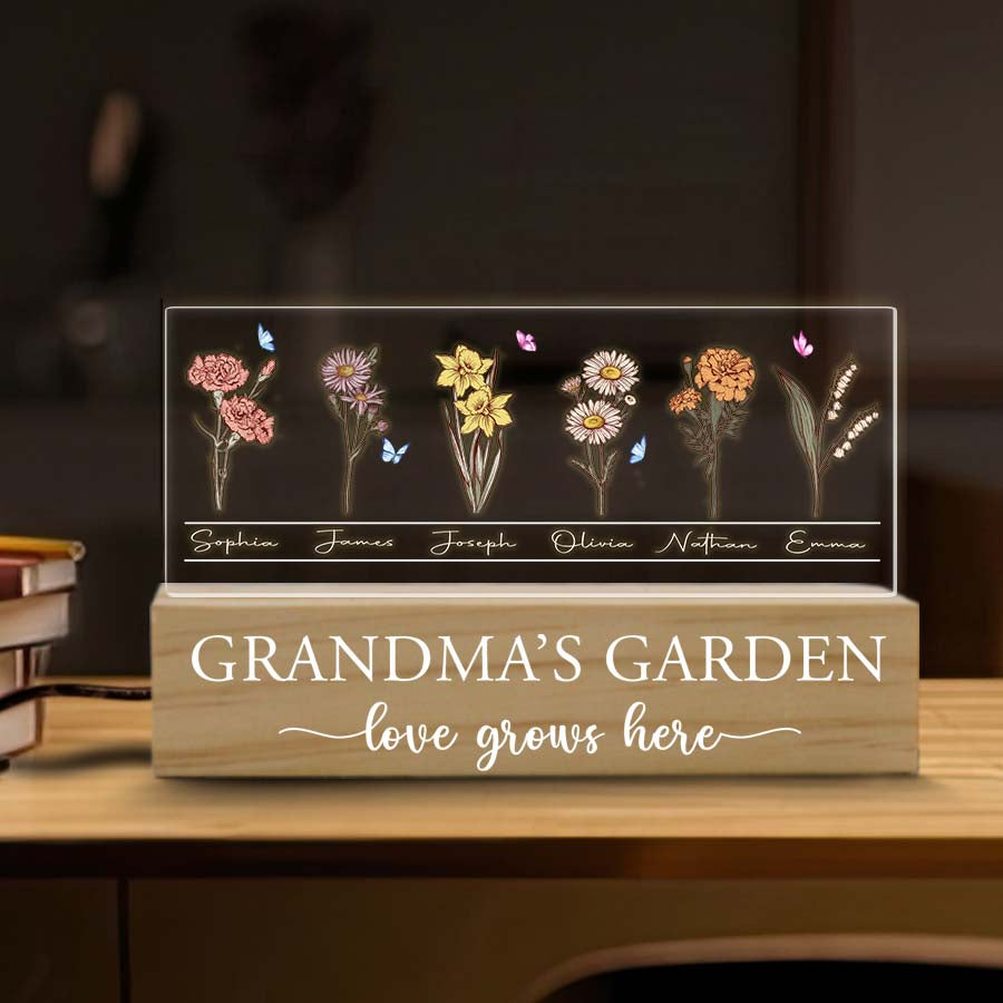 Personalized Grandma'S Garden Led Light | Gifts For Grandma Garden ...