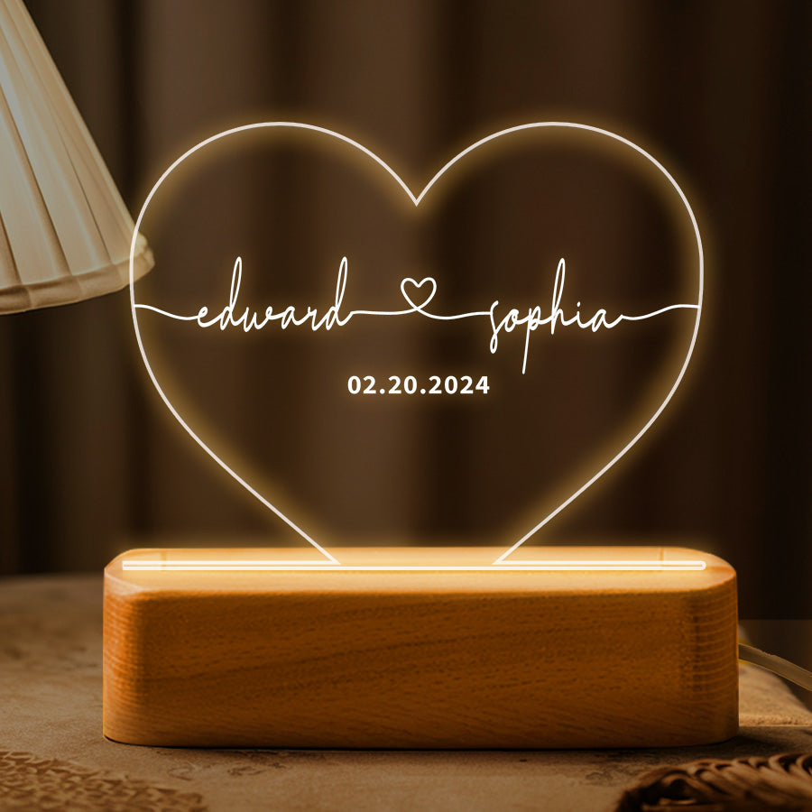 Personalized Night Light Gift | Custom Romantic Gift For Couple ...