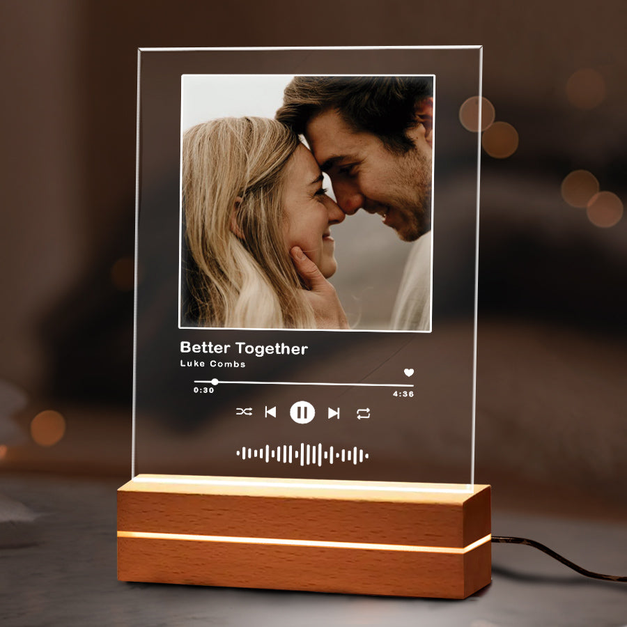Plaque With Picture And Song Anniversary Gift | Custom Acrylic Song ...