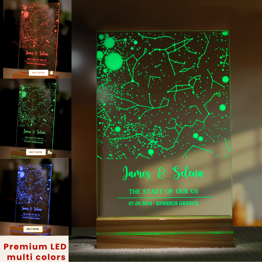 Custom Star Map The Night We Met Anniversary Gift | Custom Map Acrylic ...