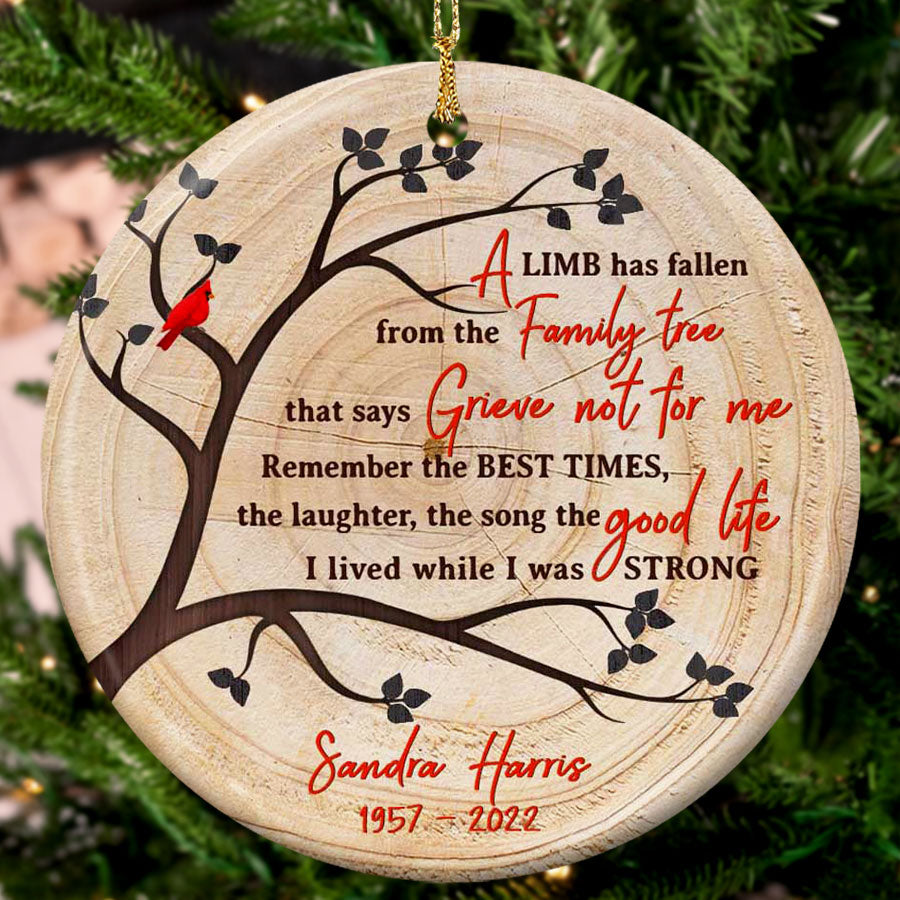 A Limb Has Fallen From The Family Tree Ornament | Cardinal Memorial ...
