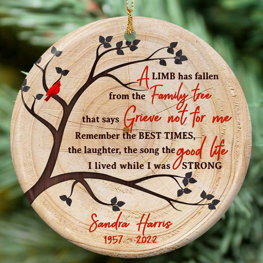 A Limb Has Fallen From The Family Tree Ornament | Cardinal Memorial ...