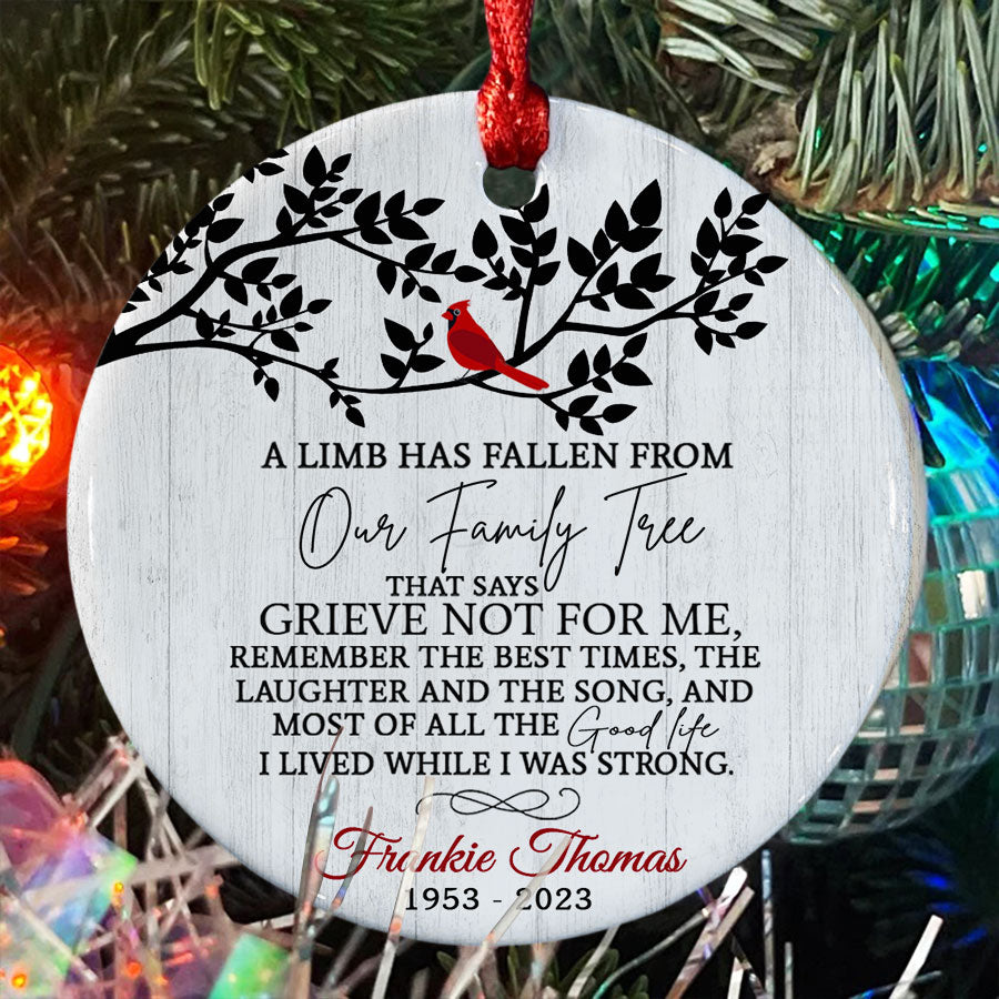 A Limb Has Fallen From The Family Tree Ornament | Memorial Cardinal ...