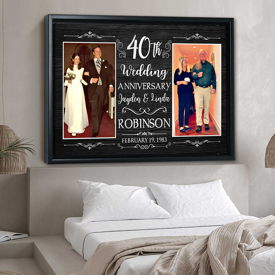 Anniversary Gifts 40Th | Custom Canvas From Photo | Then And Now Canvas ...