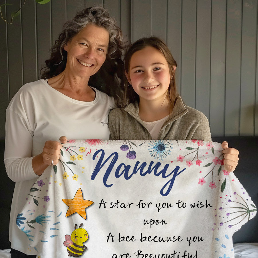 Blanket With Names For Grandma | Custom Nanny Blanket | Personalised ...