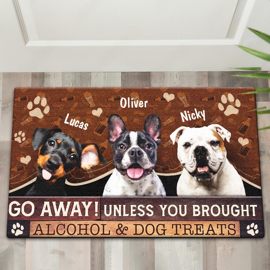 Custom Dog Doormat | Personalized Doormats With Dogs | Go Away Unless ...