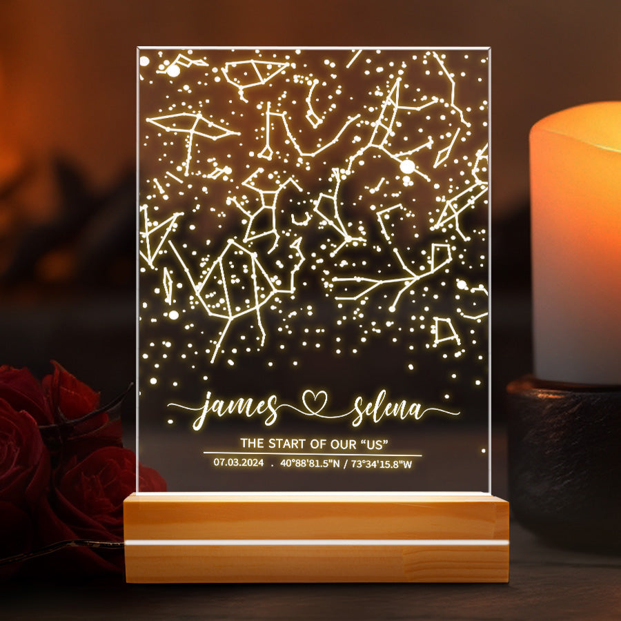 Personalized Constellation Chart Night Light | Anniversary Gift ...