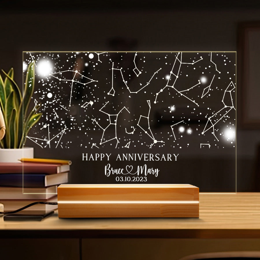 Custom Starmap Happy Anniversary Gift | Custom Map Acrylic Plaque ...